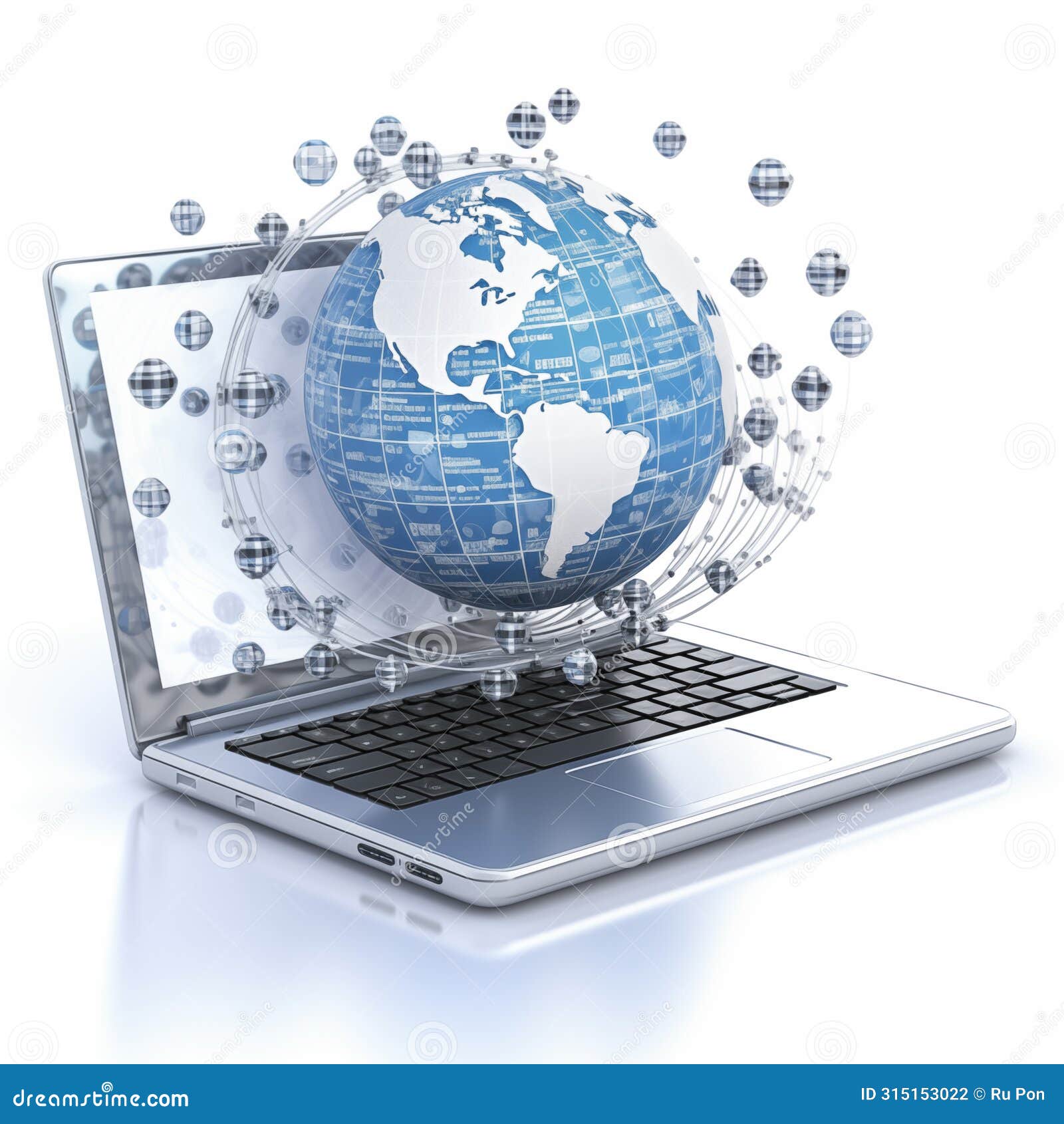 Digital Globalization and Connectivity. Generate by AI. Notebook ...