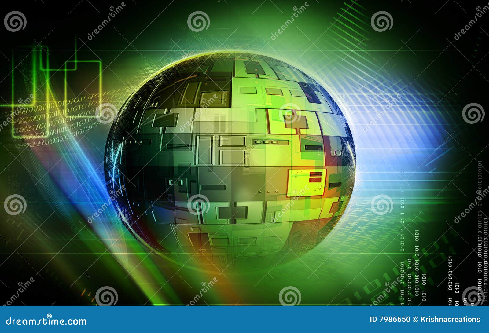 Digital globe stock illustration. Illustration of render - 7986650