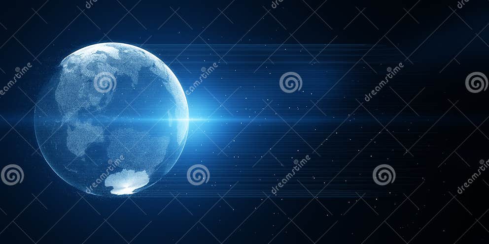 Digital Globe on Background with Empty Space. 3D Rendering Stock ...