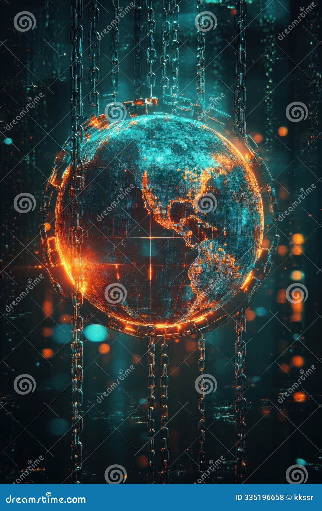 Digital Globe Chains, a Digital Representation of the Globe Trapped in ...