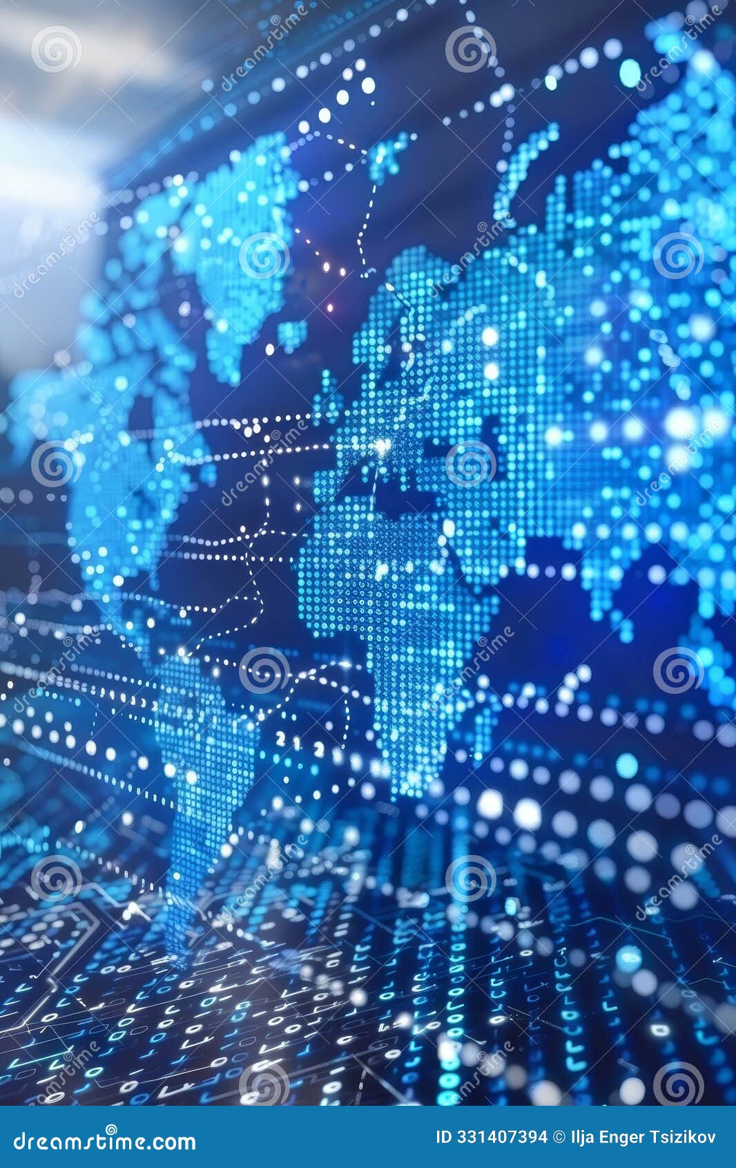 Digital Globe with Connection Lines, Global Network, Technology, and ...