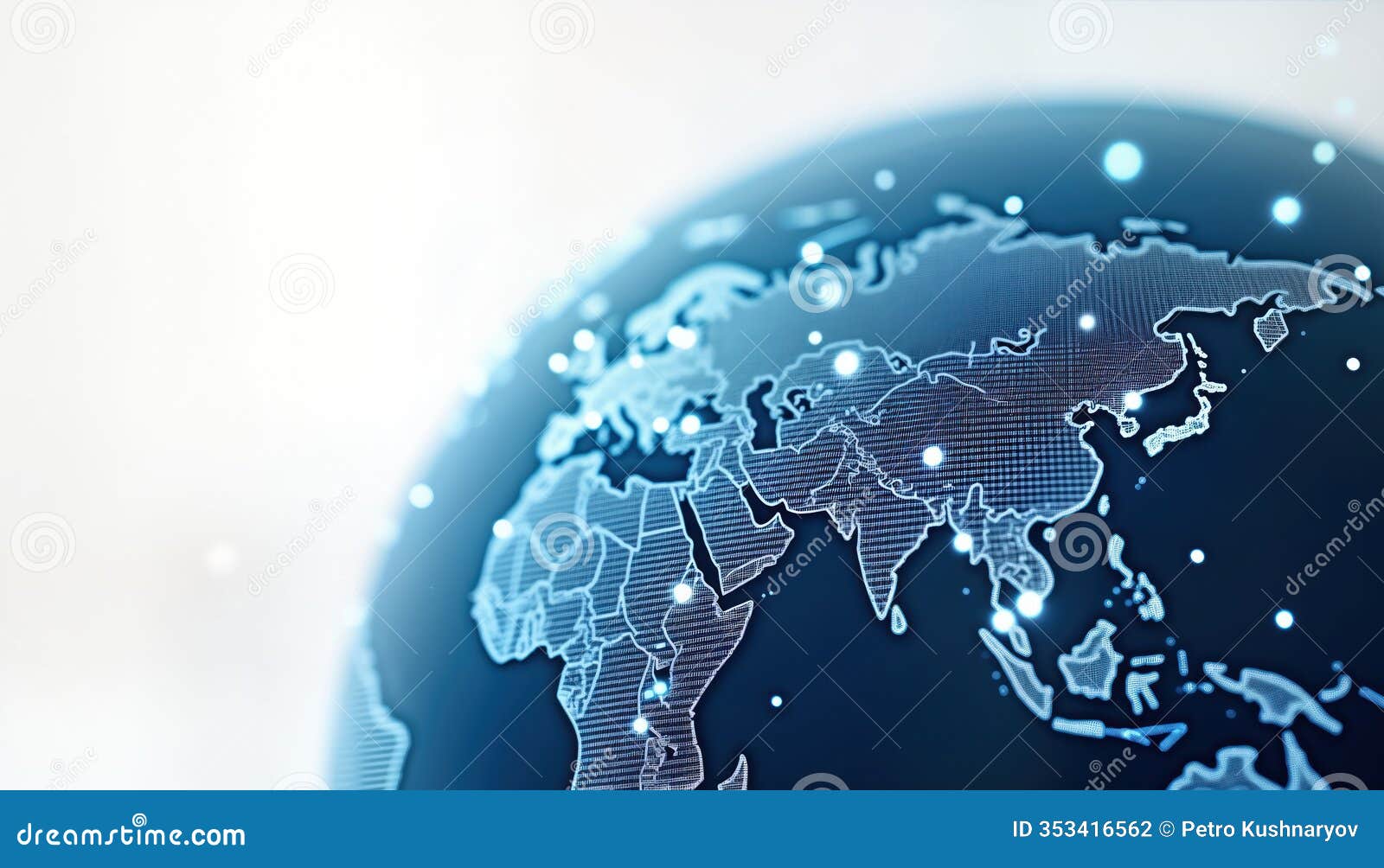 Digital Globe Displays World Map. Techy Illustration Shows Global ...