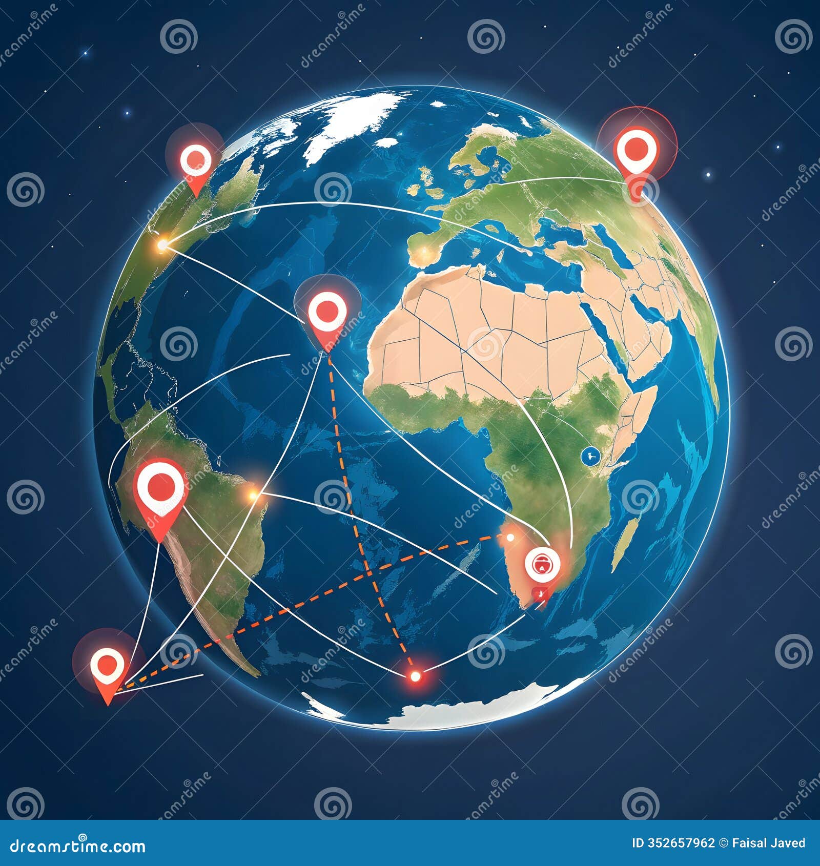 Digital Globe with Floating Map Pins and Glowing Network Lines Stock ... Digital Globe with Floating Map Pins and Glowing Network Lines Stock ...