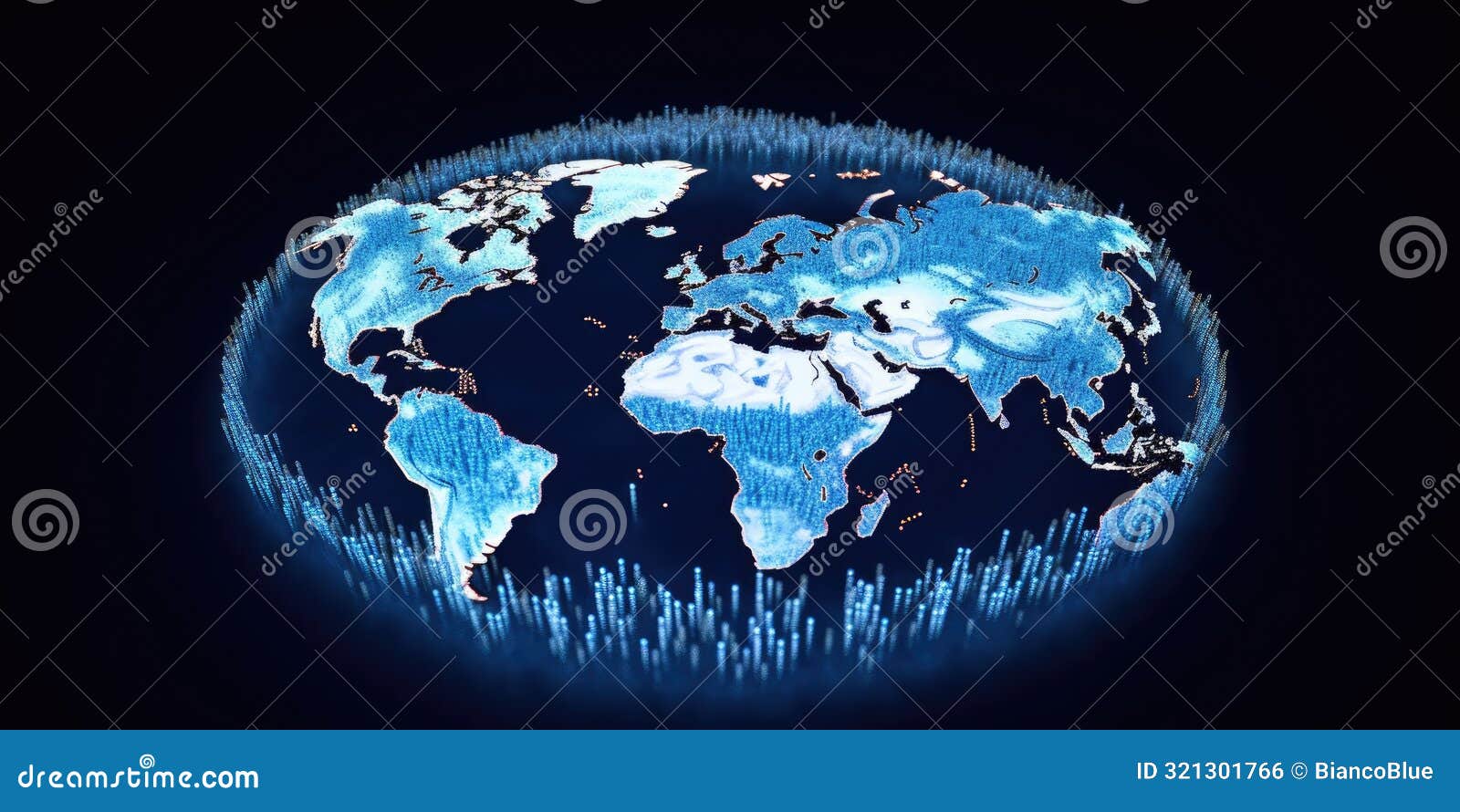 Digital Globe with Glowing Network Lines and Nodes. Communication ...