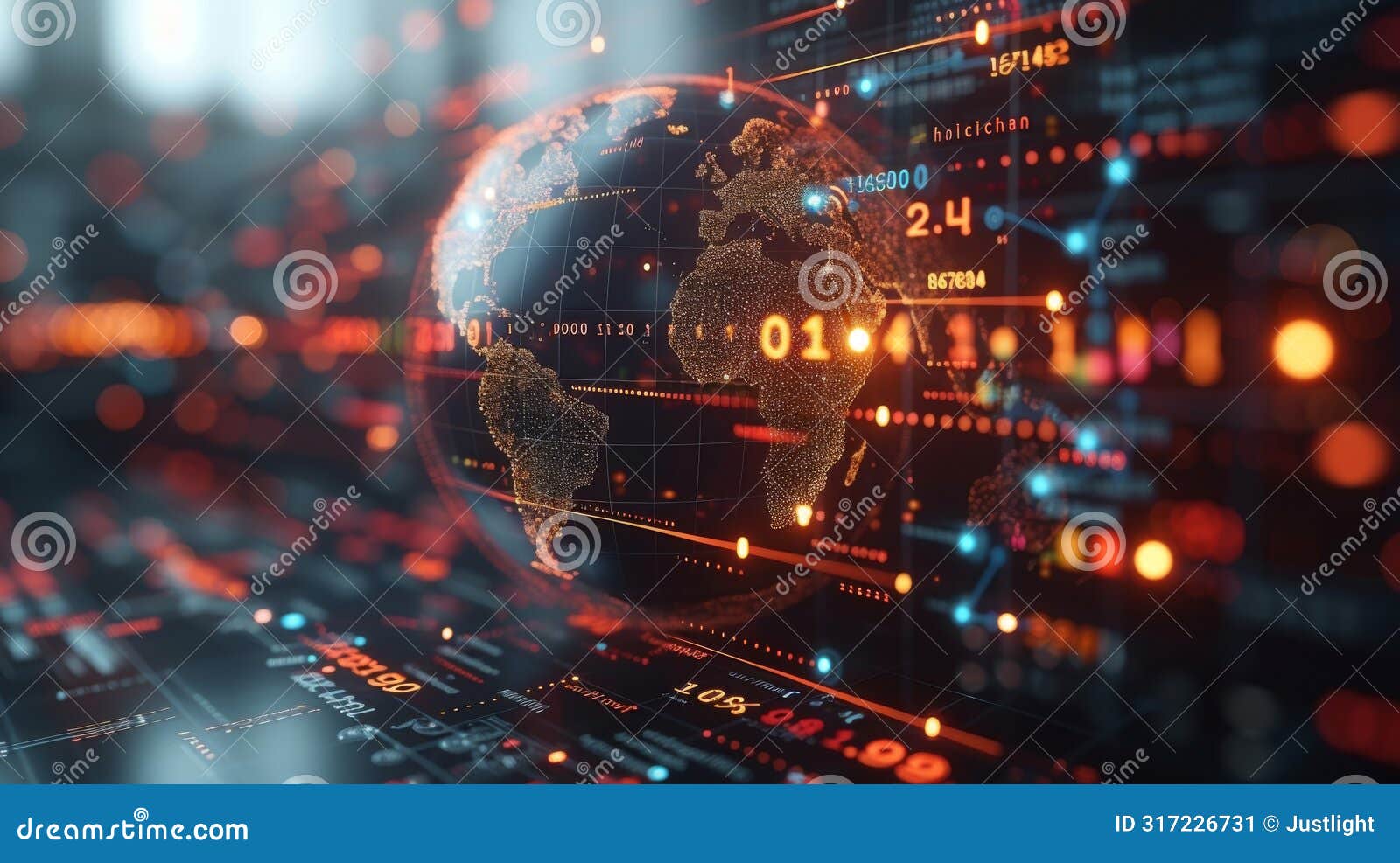 A Digital Globe with Lines and Arrows Connecting Different Countries ...