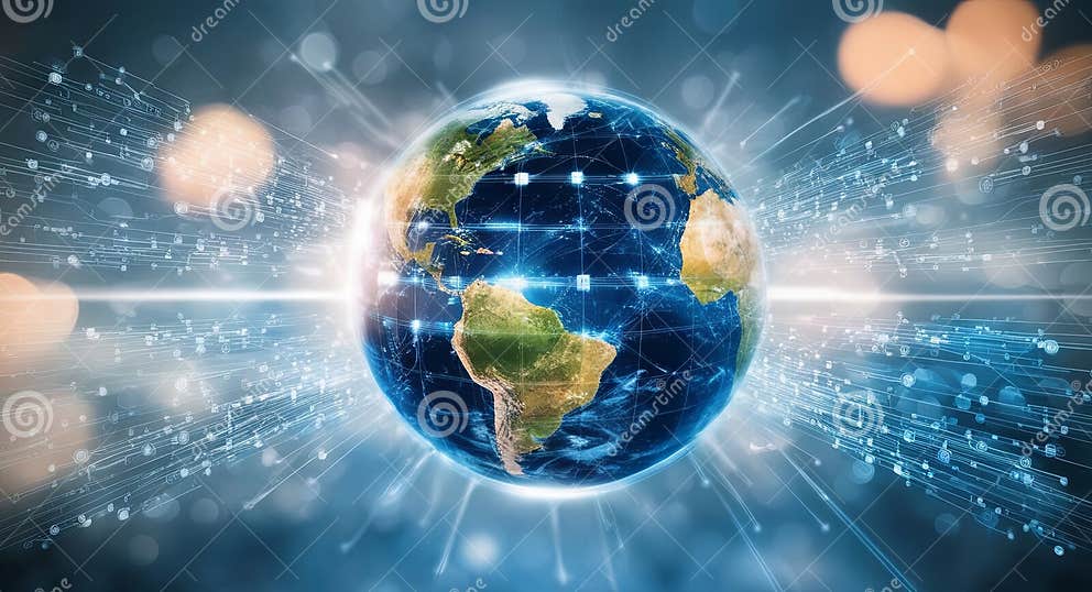 Digital Globe Representing a Global Network and Connectivity on Earth ...