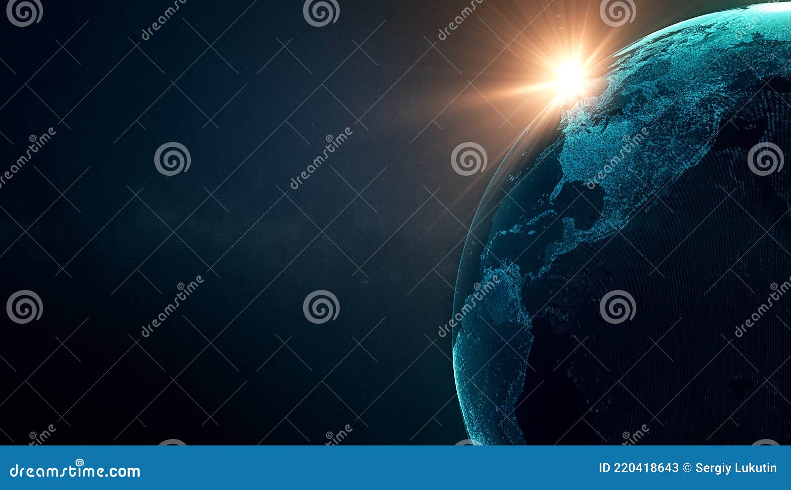 Digital Globe in Space, Futuristic Global Technology Abstract ...