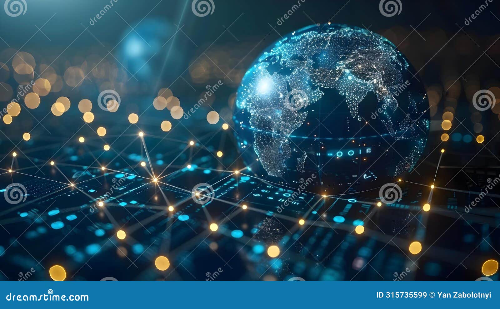 Digital Globe Symbolizes Global Internet Connectivity and Cyber ...