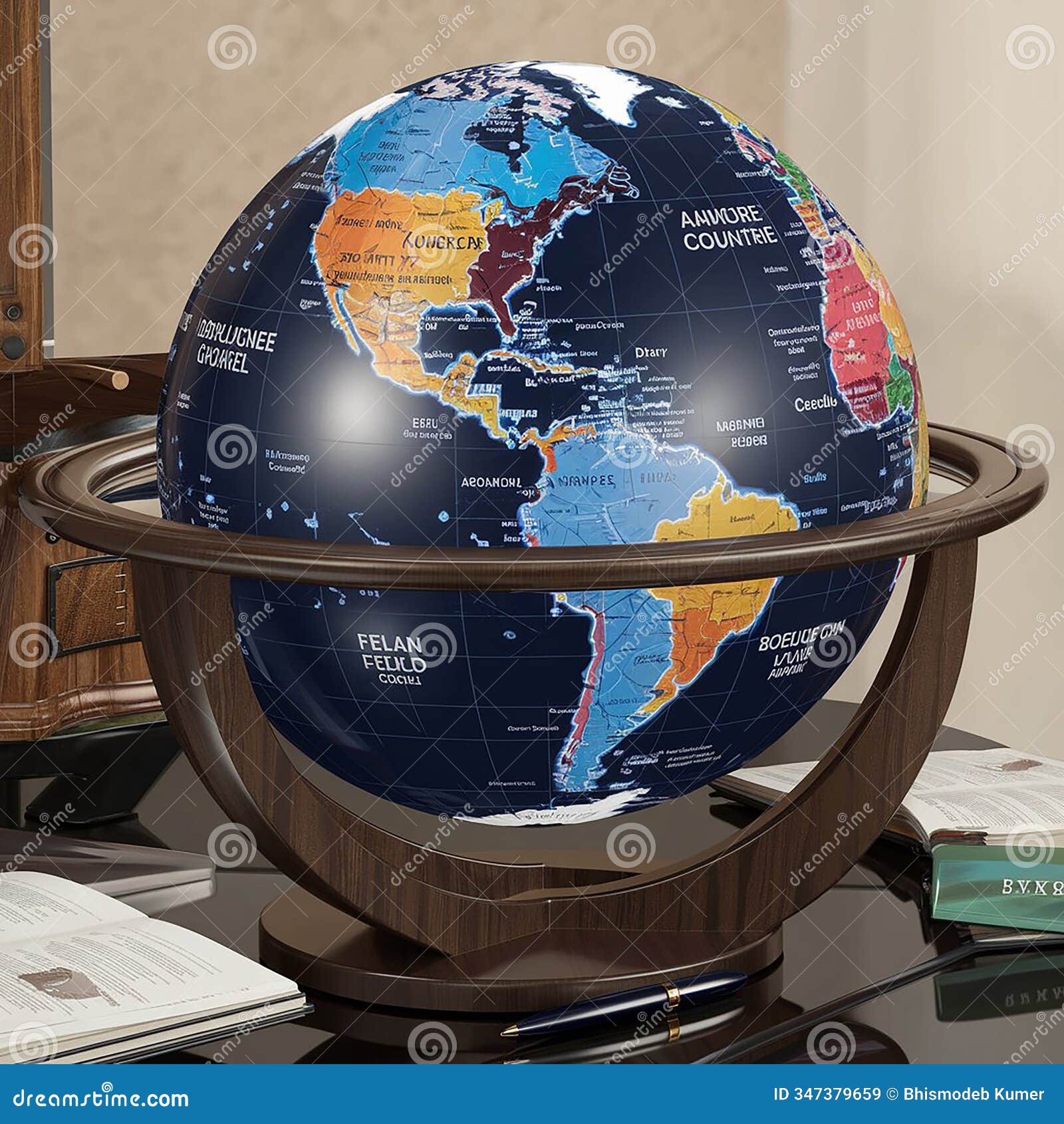 Digital Globe with a Worldwide Stock Illustration - Illustration of ...
