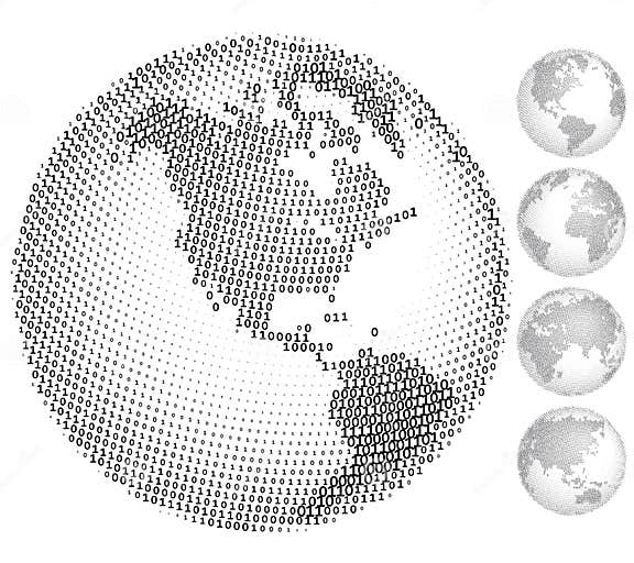 Digital globes stock vector. Illustration of byte, futuristic - 45973776