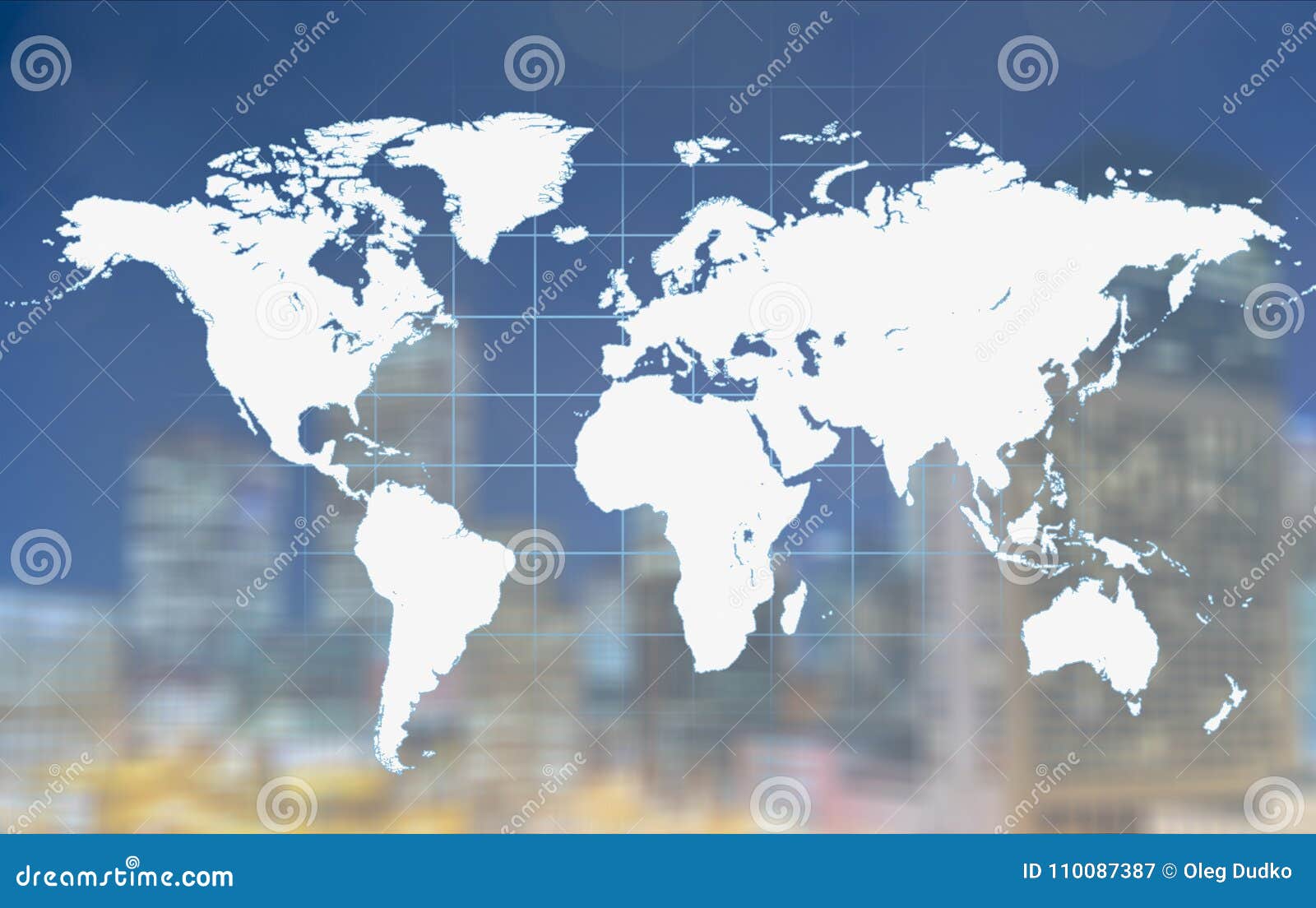 Digital Glowing World Map on Background Stock Image - Image of dots ...