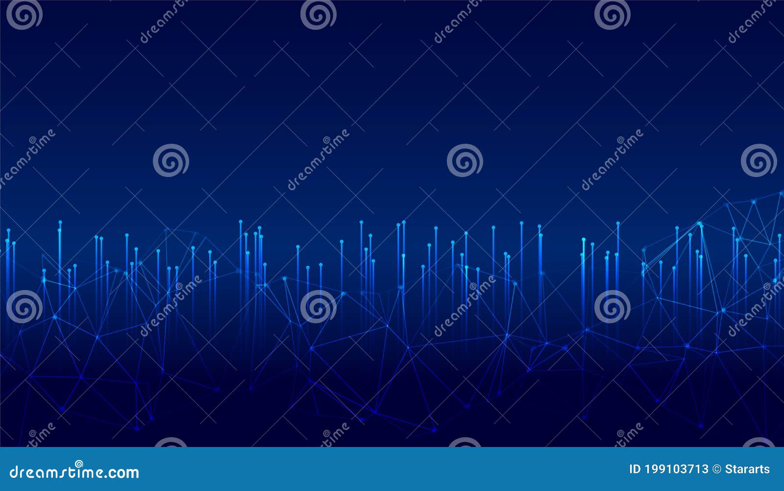 Digital Glowing Technology Lines with Metwork Wire Mesh Stock Vector ...