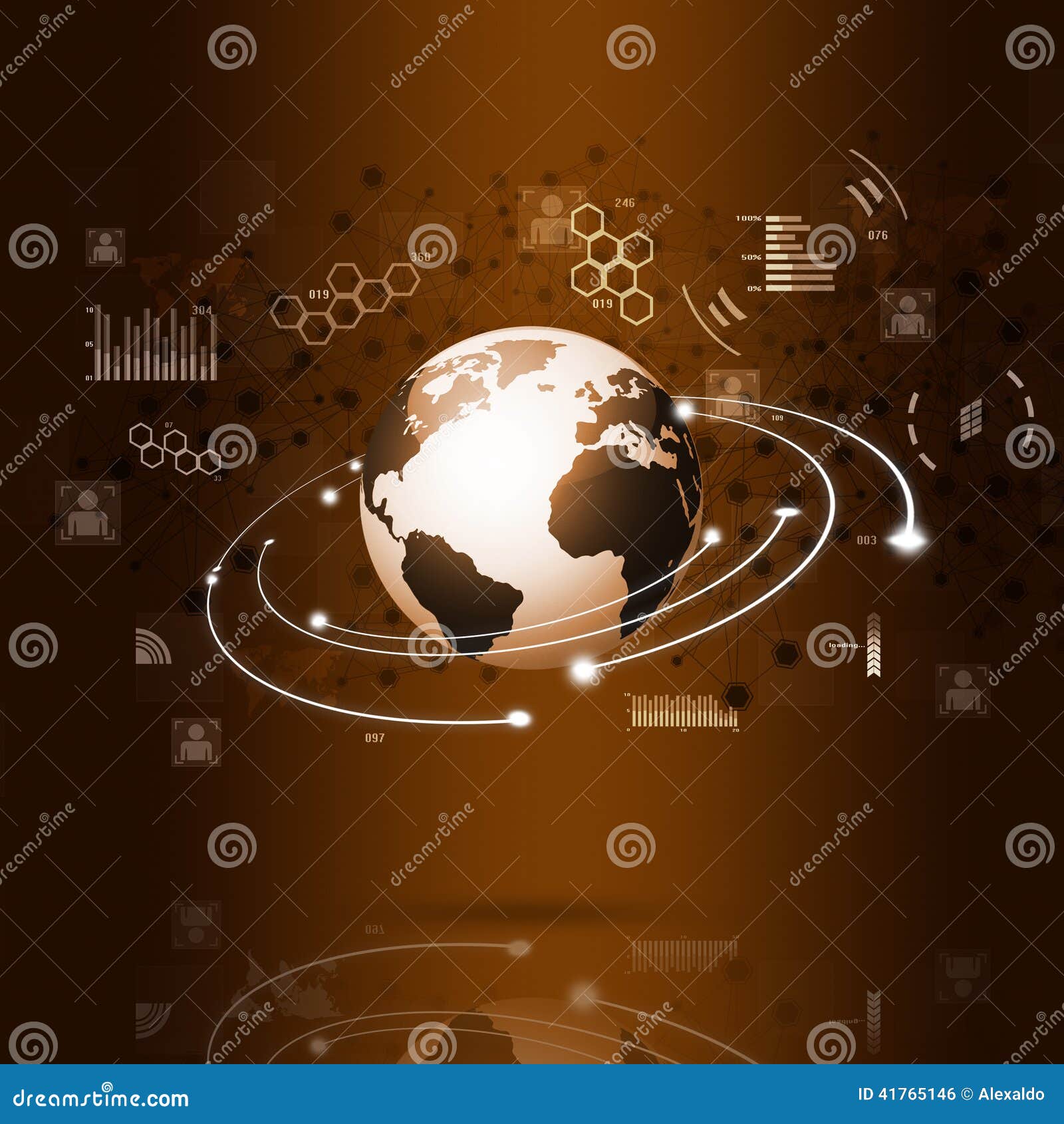 Digital Gobal Web Background Stock Illustration - Illustration of ...