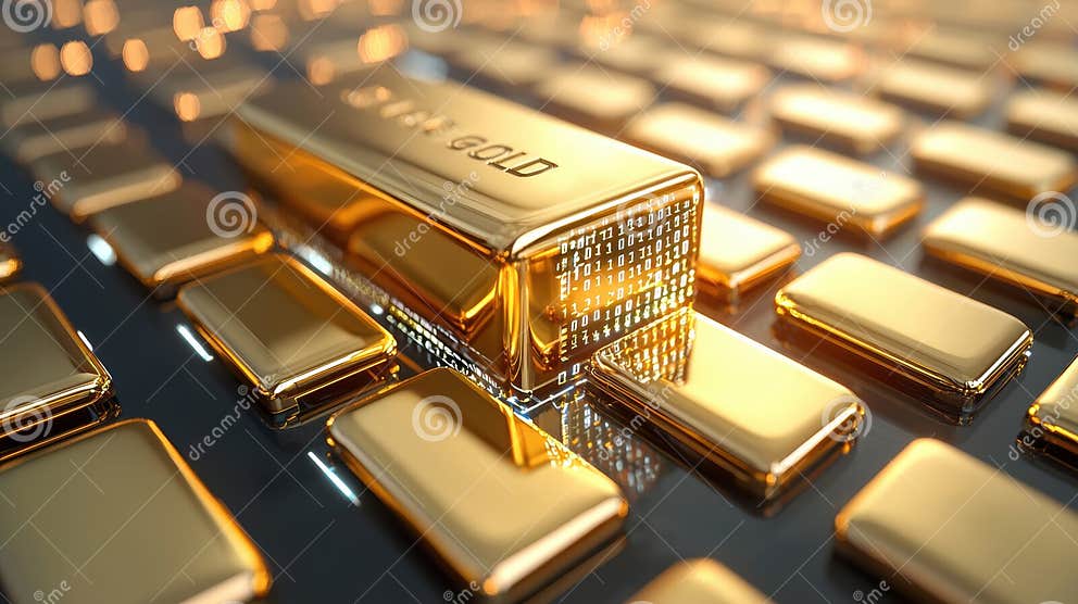 Digital Gold - Cryptocurrency and Bitcoin Stock Illustration ...