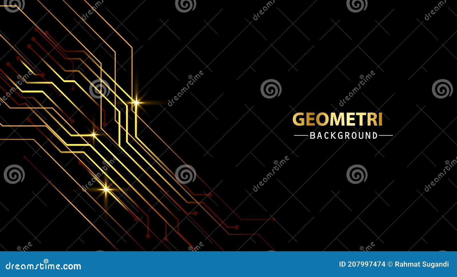 Digital Gold Circuit Lines Technology Background Design Stock Vector ...