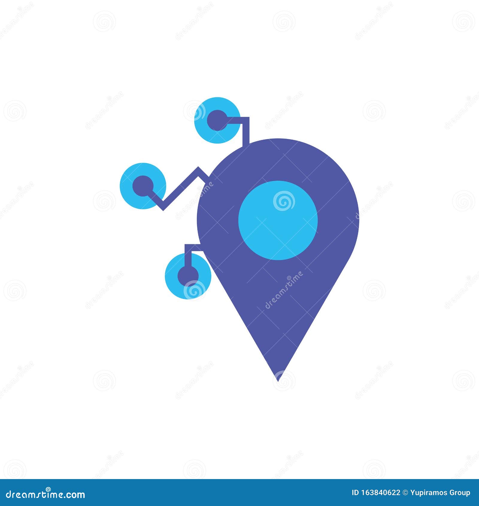 Digital Gps Mark Icon Flat Design Stock Vector - Illustration of ...