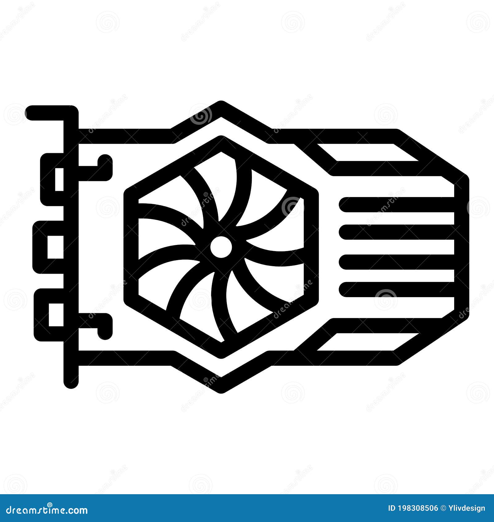 Digital Gpu Card Icon, Outline Style Stock Vector - Illustration of ...