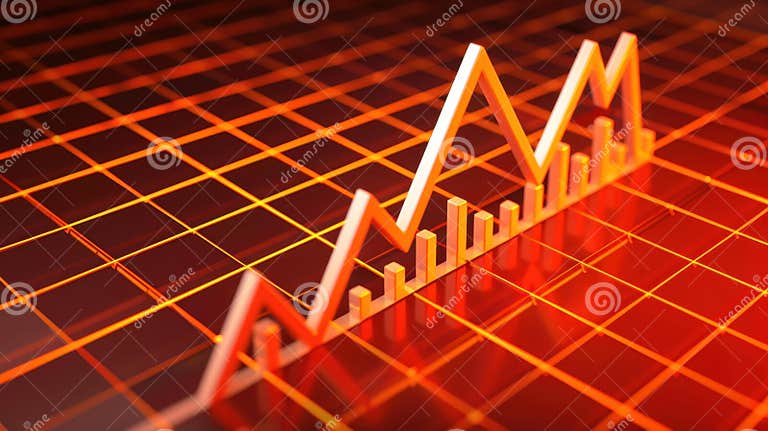 A Digital Graph with Falling Bars Illustrates Economic Decline on a ...