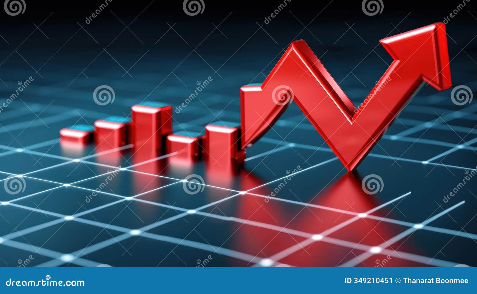 A Digital Graph with Falling Bars Illustrates Economic Decline on a ...