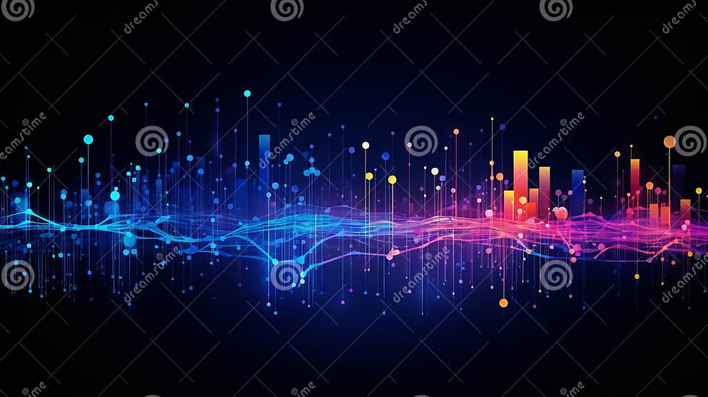 Digital Graphic Abstract Background for Technological Processes, Neural Networks, Digital Data ...