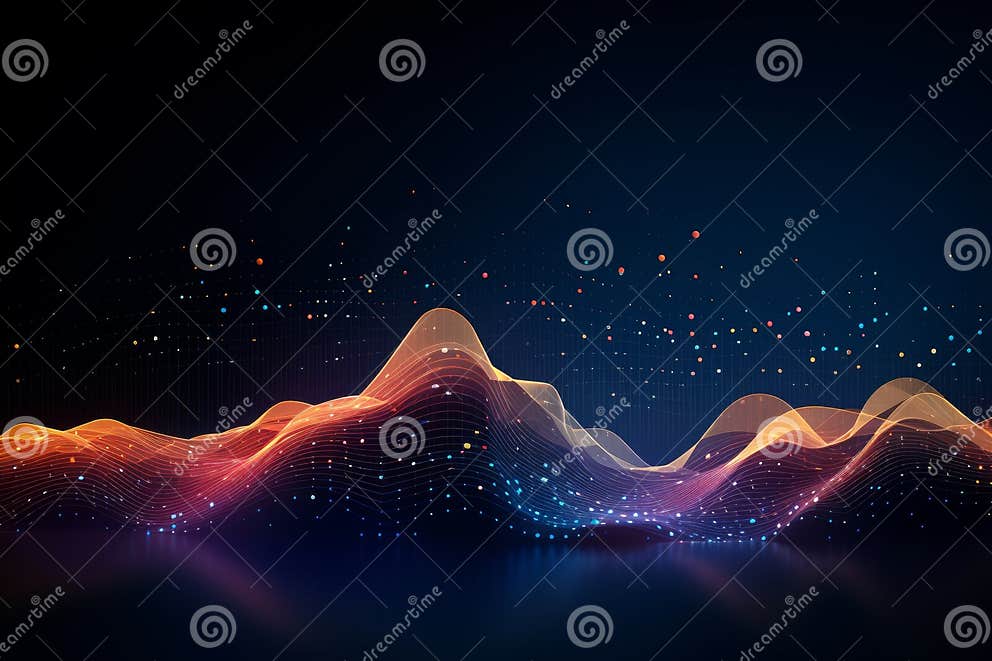 Digital Graphic Abstract Background for Technological Processes, Neural Networks, Digital Data ...