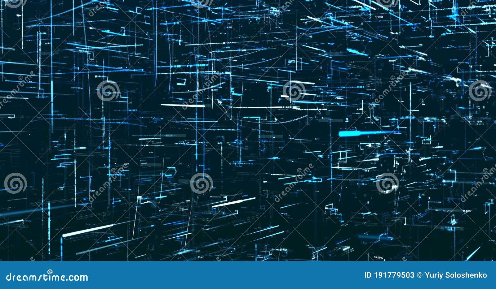 Abstract Digital Network Data Background, 3D Rendering Illustration ...