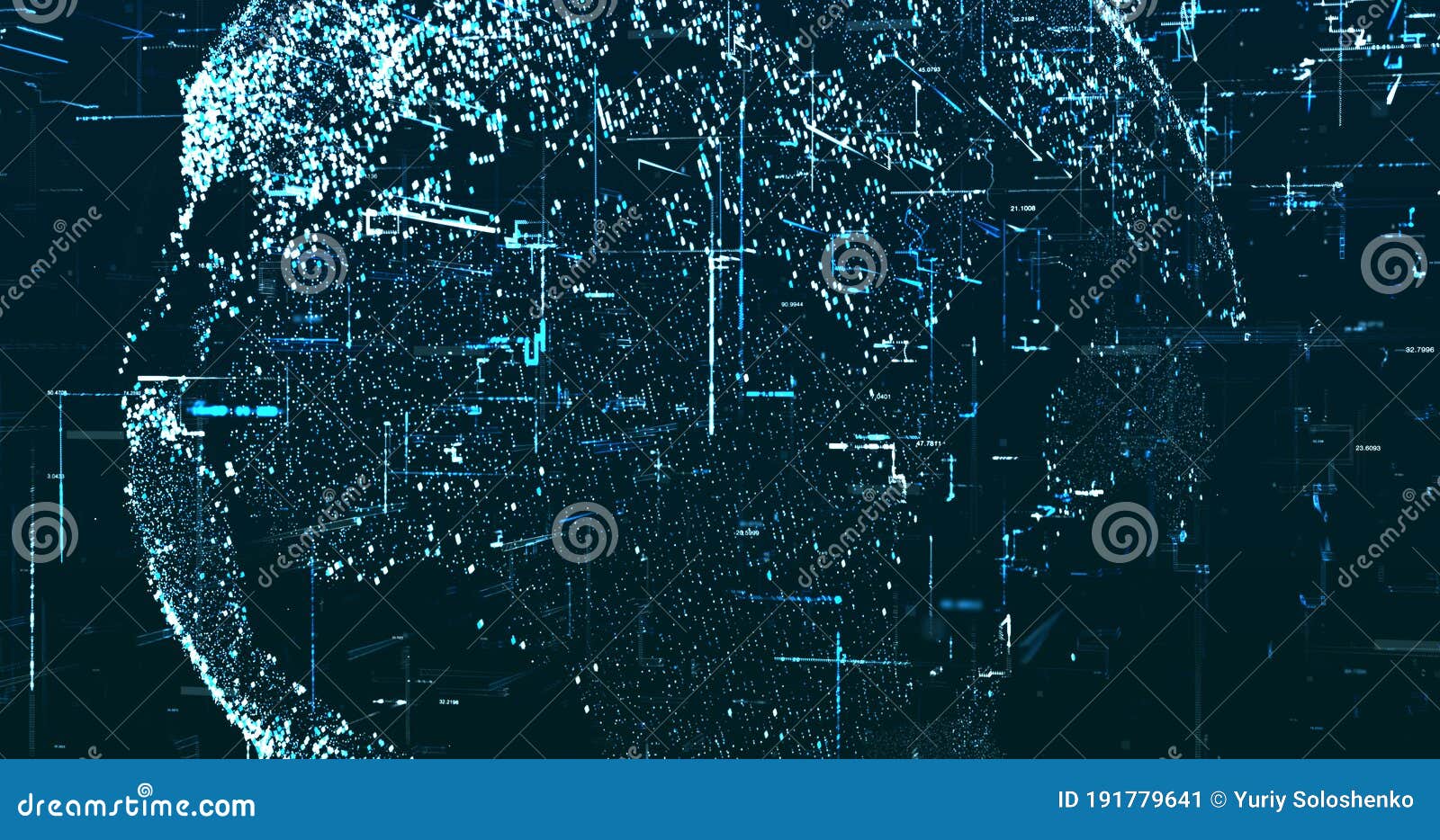 Abstract Digital Network Data Background, 3D Rendering Illustration ...