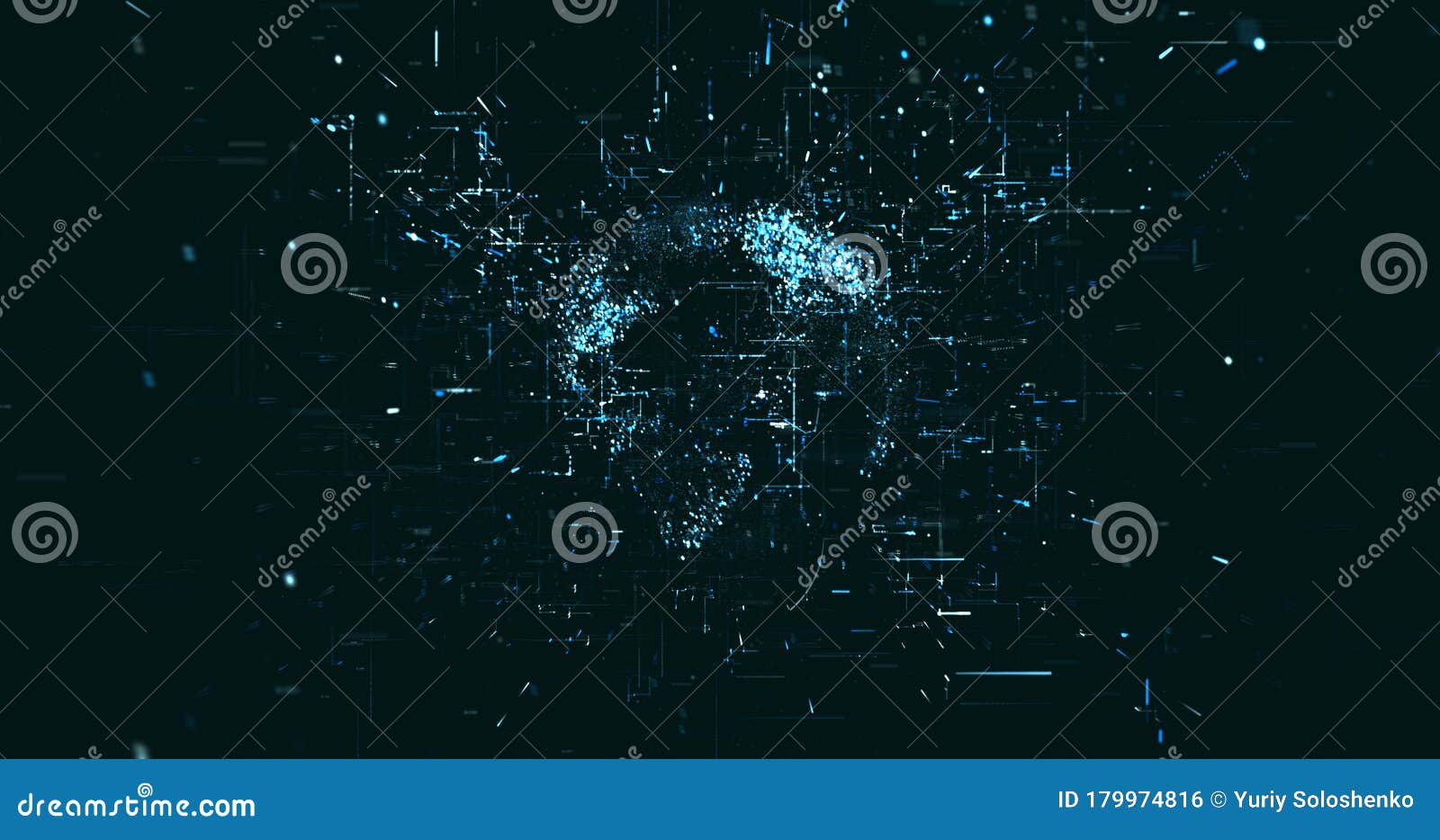 Abstract Digital Network Data Background, 3D Rendering Stock ...