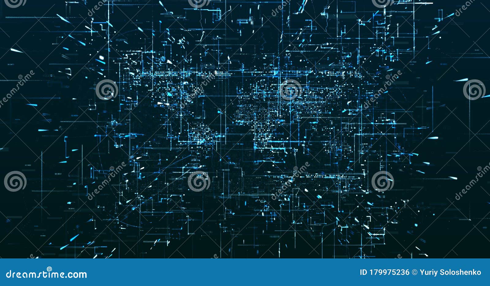 Abstract Digital Network Data Background, 3D Rendering Stock ...