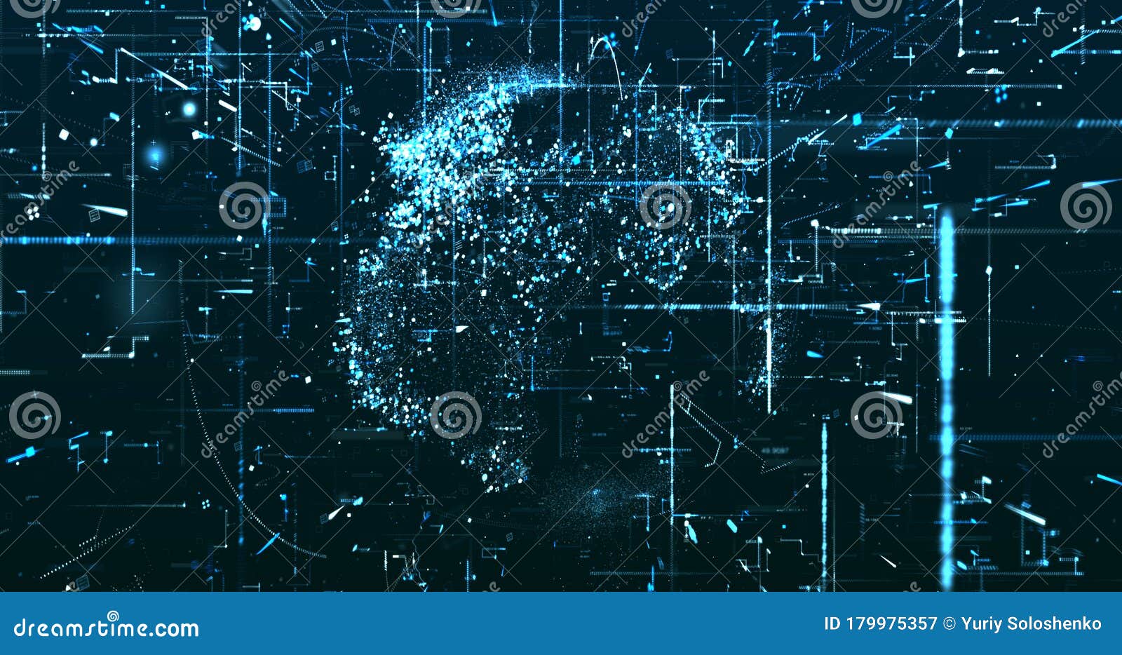 Abstract Digital Network Data Background, 3D Rendering Stock ...