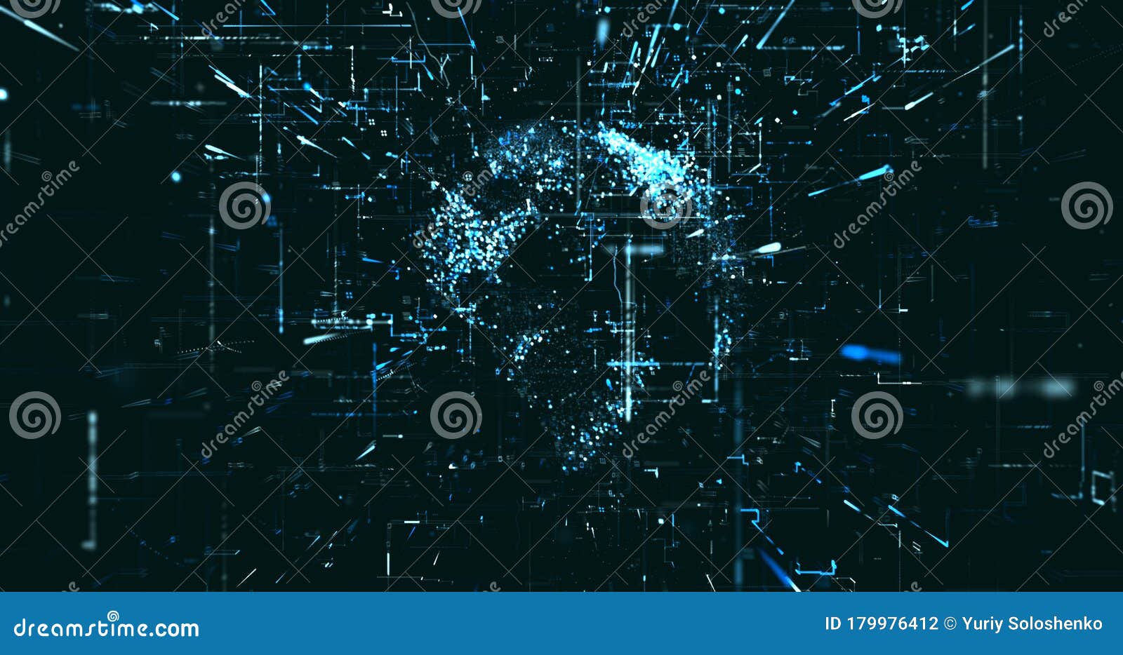 Abstract Digital Network Data Background, 3D Rendering Stock ...