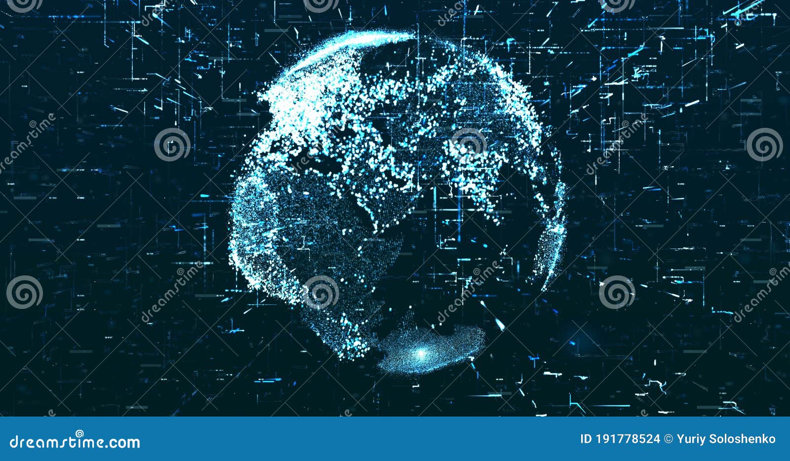 Abstract Digital Network Data Background, 3D Rendering Illustration ...