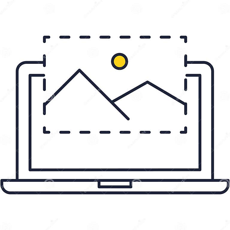 Digital Graphic Design Icon on Vector Laptop Stock Illustration ...
