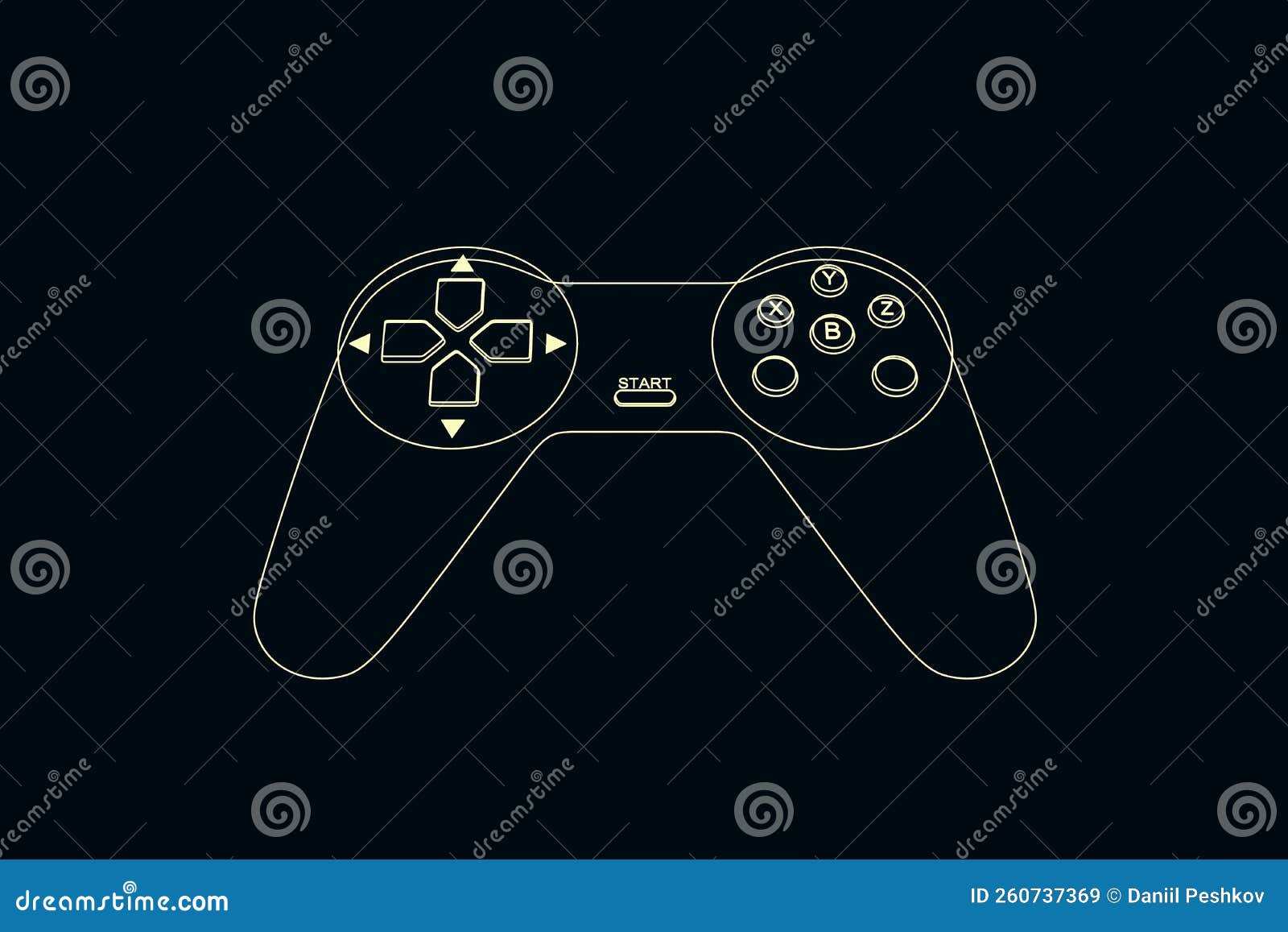 Digital Graphic Wireframe Modern Light Glowing Game Joystick ...