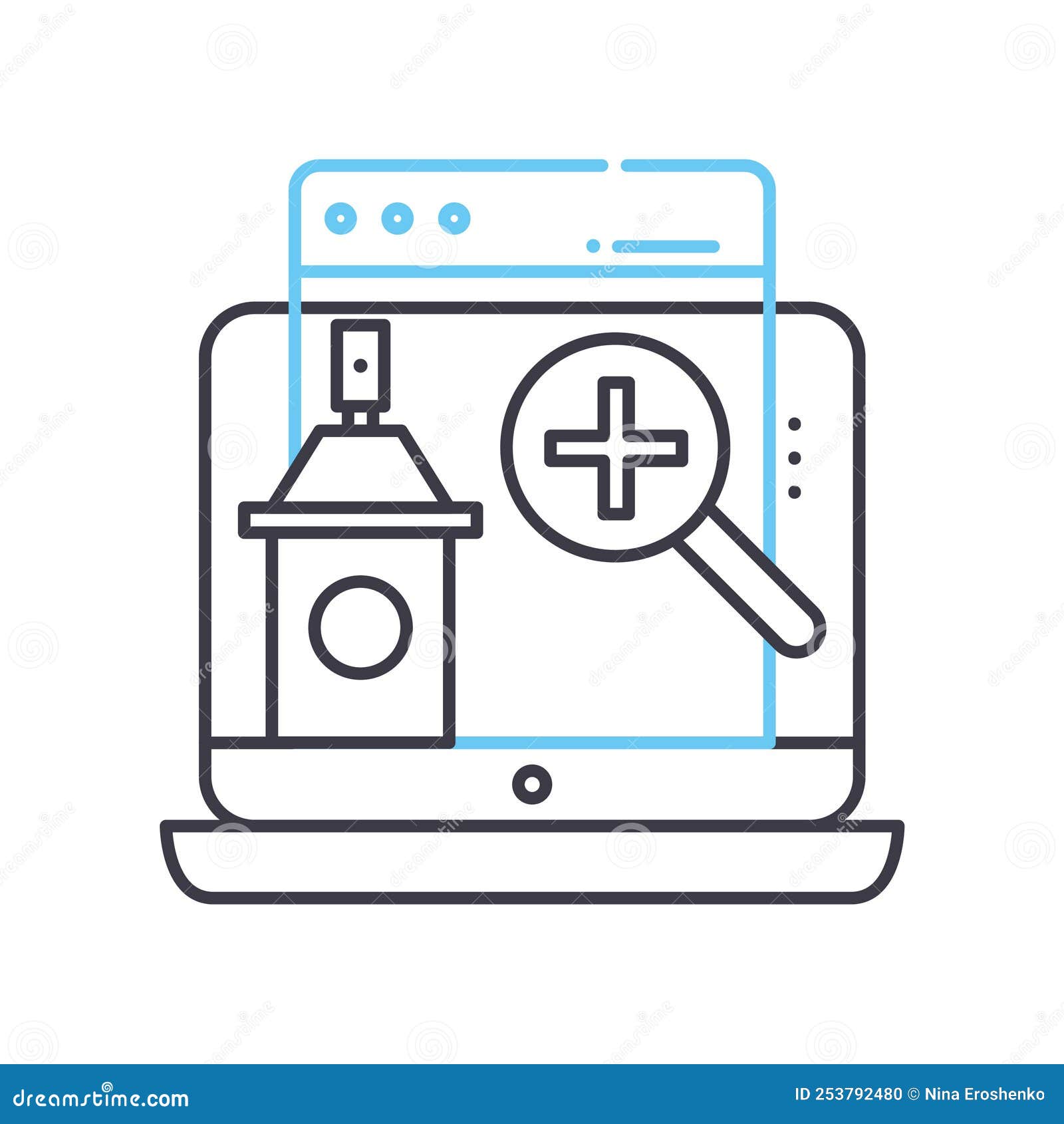 Digital Graphics Line Icon, Outline Symbol, Vector Illustration ...