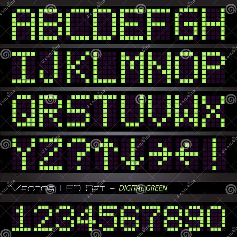 Digital Green Font stock vector. Illustration of type - 31916577