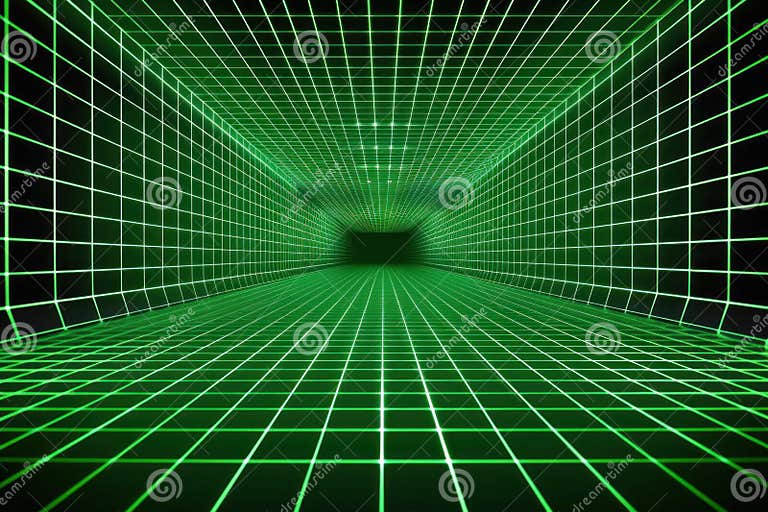 A Digital Green Gridded Structure Implies Symmetry, Rectangle ...