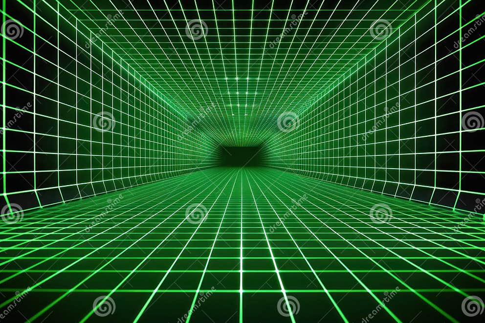 A Digital Green Gridded Structure Implies Symmetry, Rectangle ...