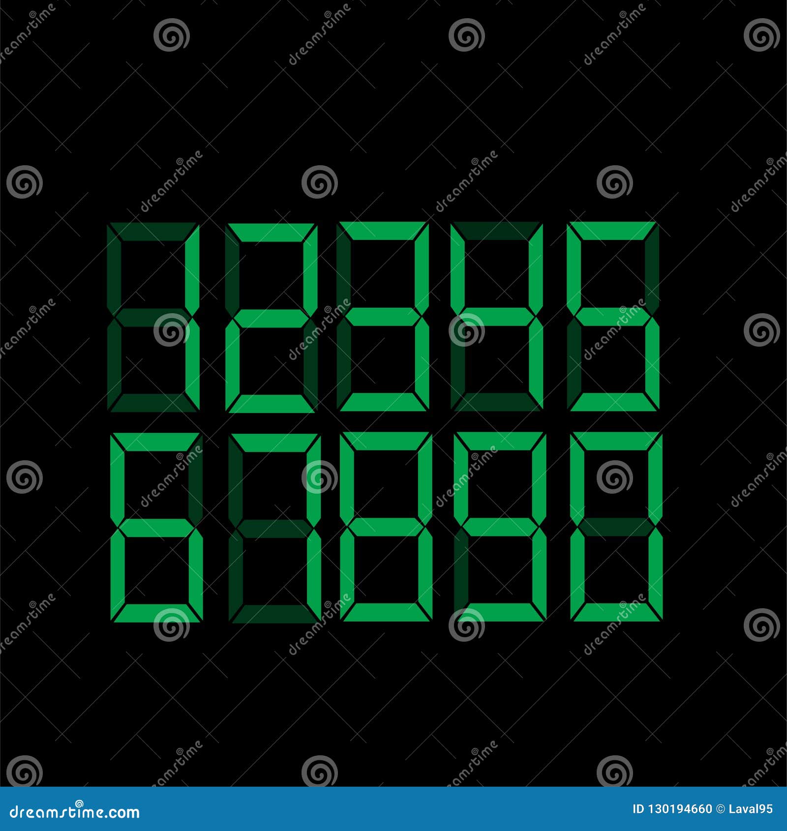 Digital Green Numbers, Vector Stock Vector - Illustration of number ...