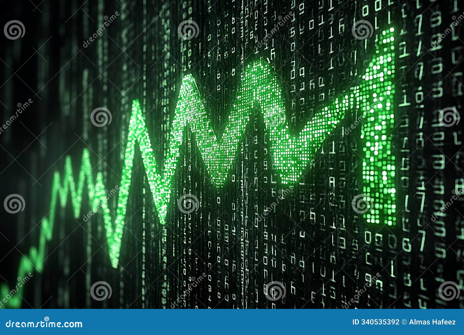 Digital Green Upward Trend Chart Graph Stock Illustration ...