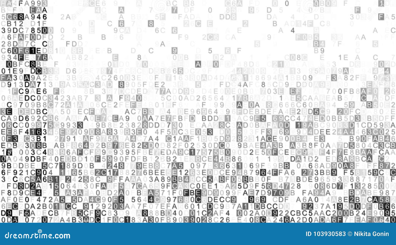 Digital grey data hex code stock illustration. Illustration of binary ...