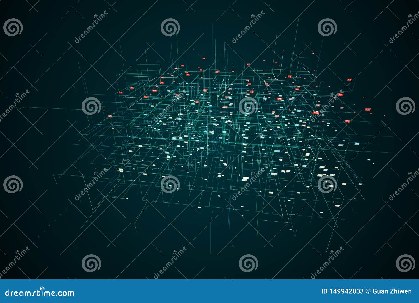 Digital grid with numbers stock illustration. Illustration of ...