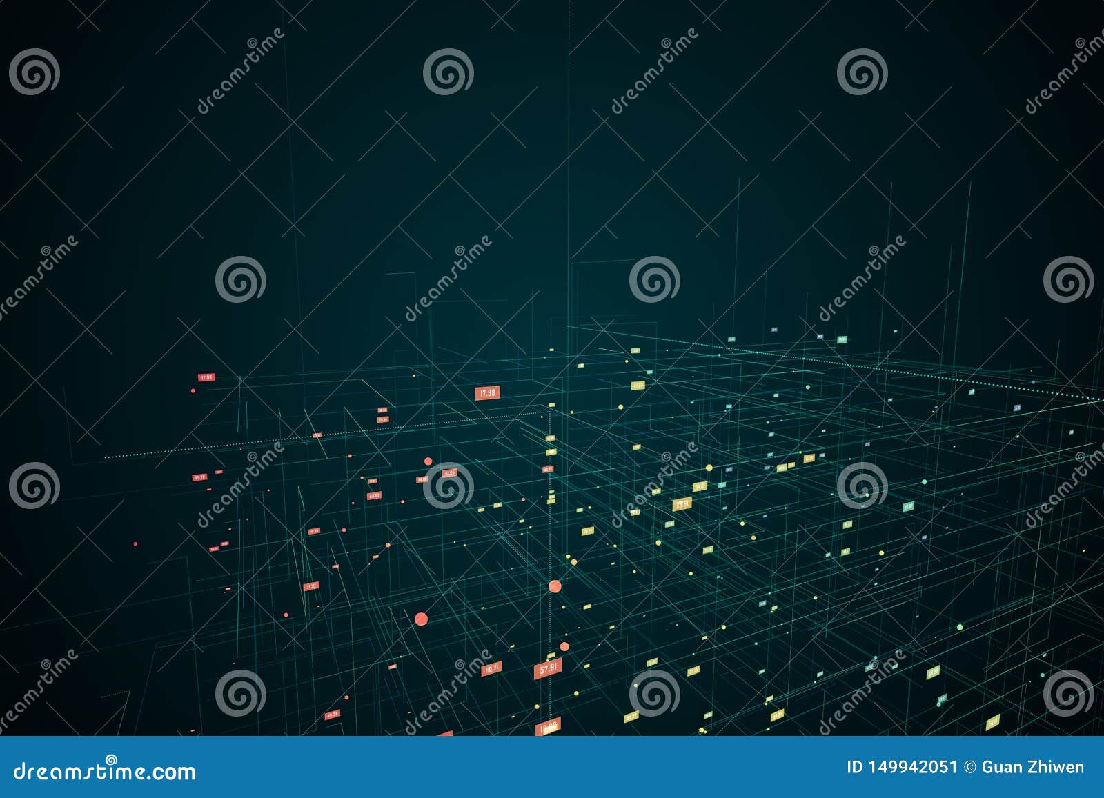 Digital grid with numbers stock illustration. Illustration of ...