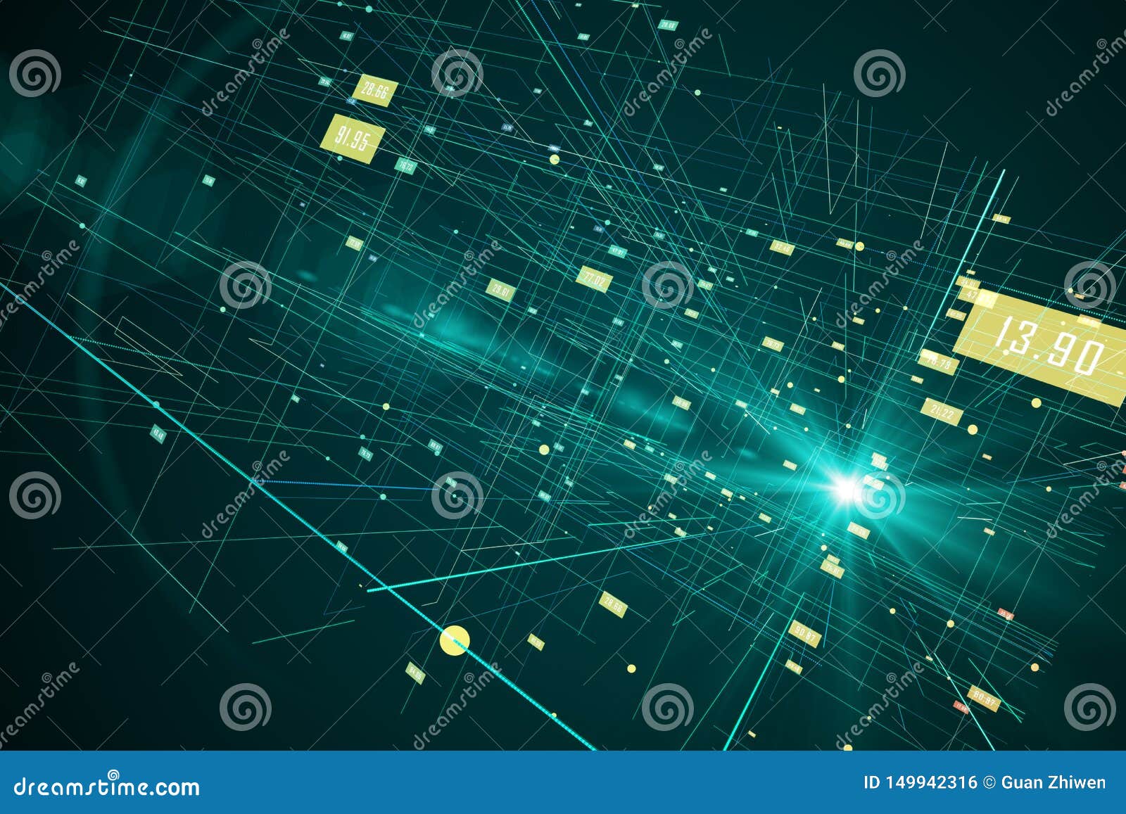 Digital grid with numbers stock illustration. Illustration of signal ...