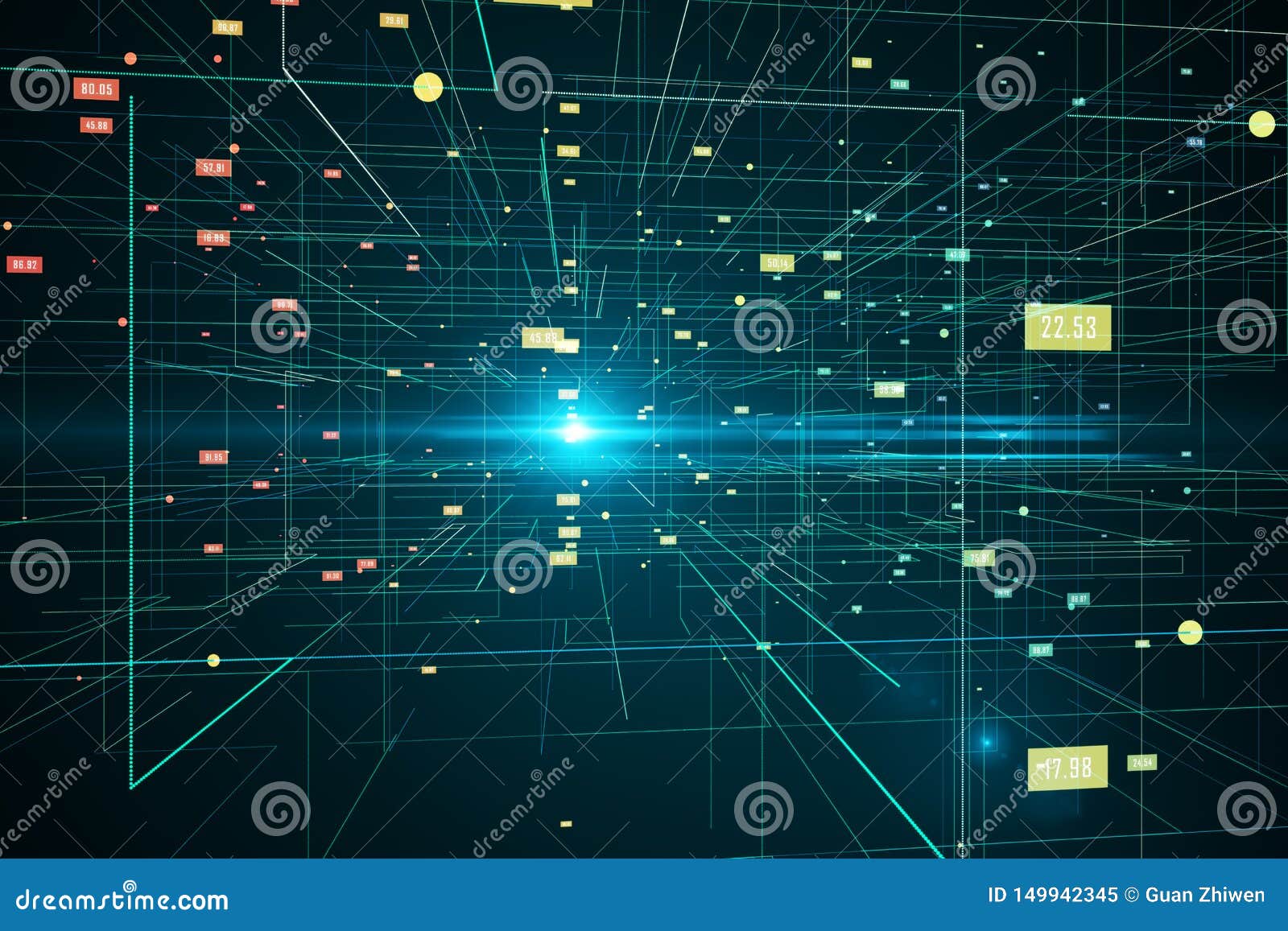 Digital grid with numbers stock illustration. Illustration of ...