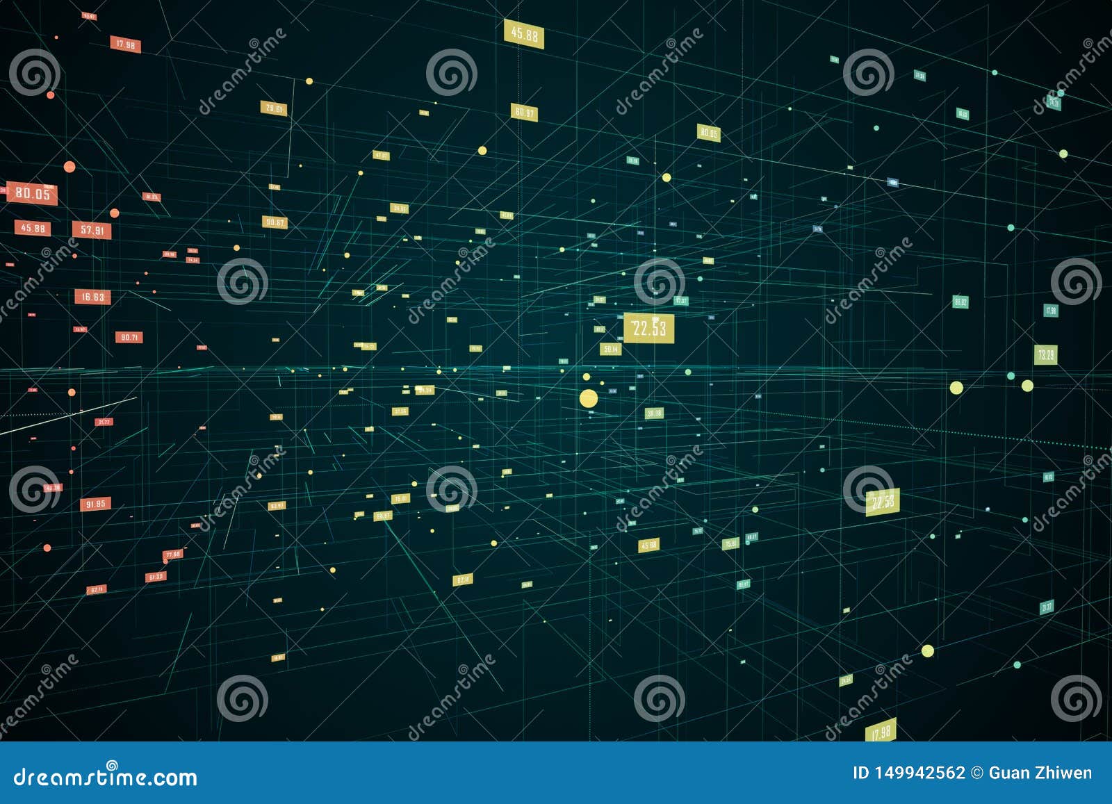 Digital grid with numbers stock illustration. Illustration of internet ...