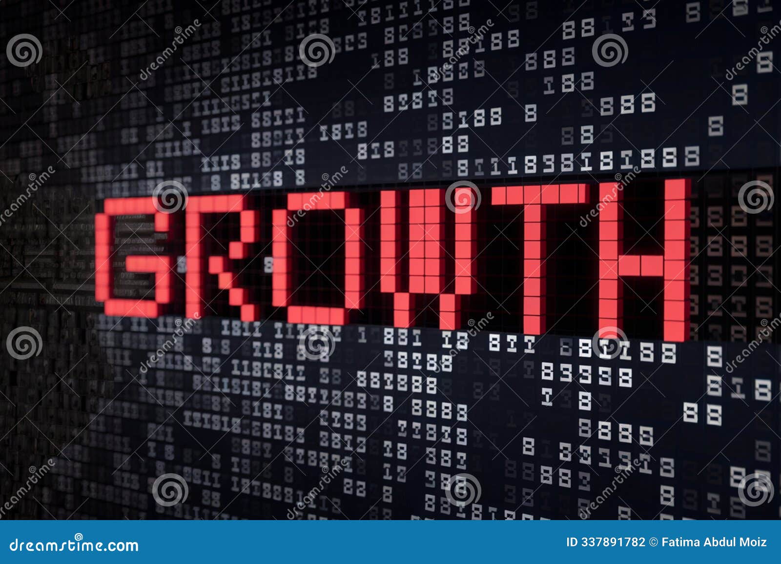 Digital Growth Against A Matrix Of Hexadecimal Numbers, Symbolizing ...