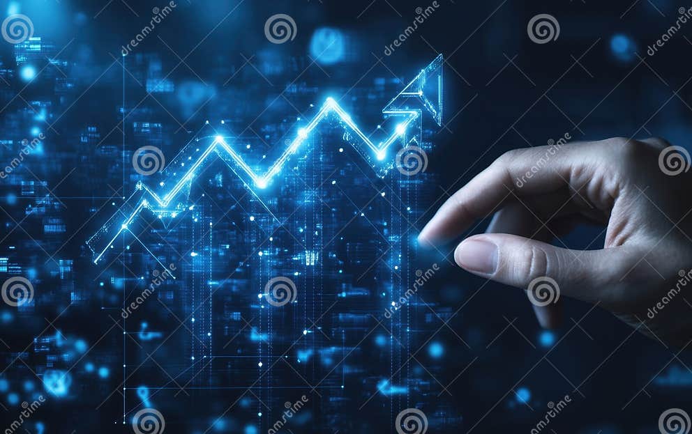 Digital Growth Chart: Visualizing Business Success Stock Illustration ...
