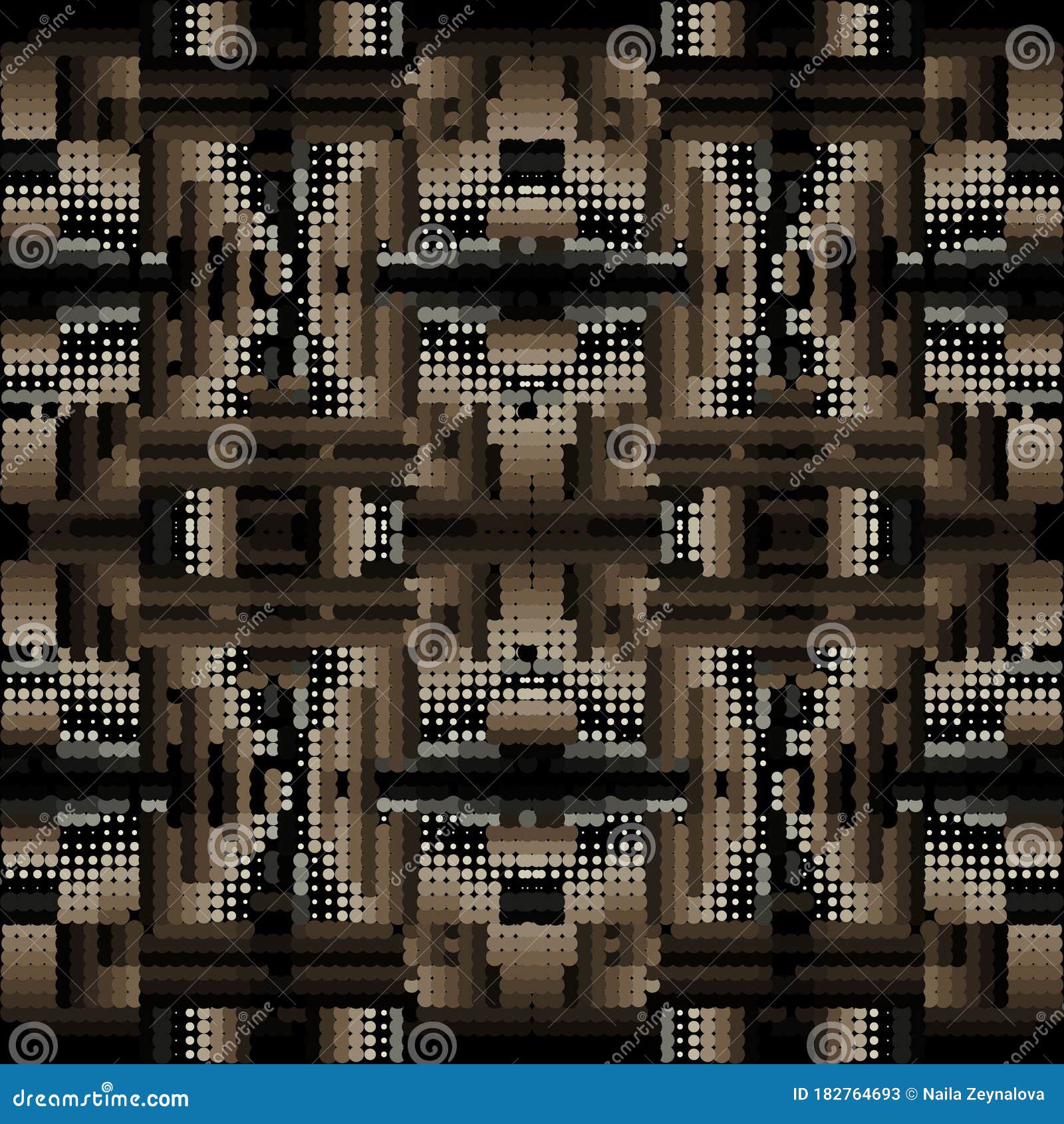 Digital Halftone 3d Vector Seamless Pattern. Geometric Half Tone ...