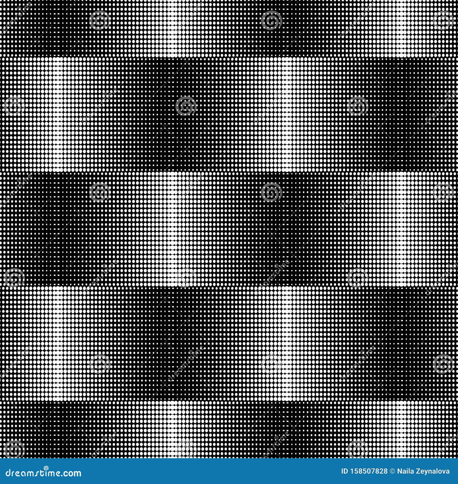Digital Halftone Geometric 3d Vector Seamless Pattern. Dotted Abstract ...
